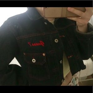 Guess | Jackets & Coats | Vintage Guess Jean Jacket With Red Stitching ...